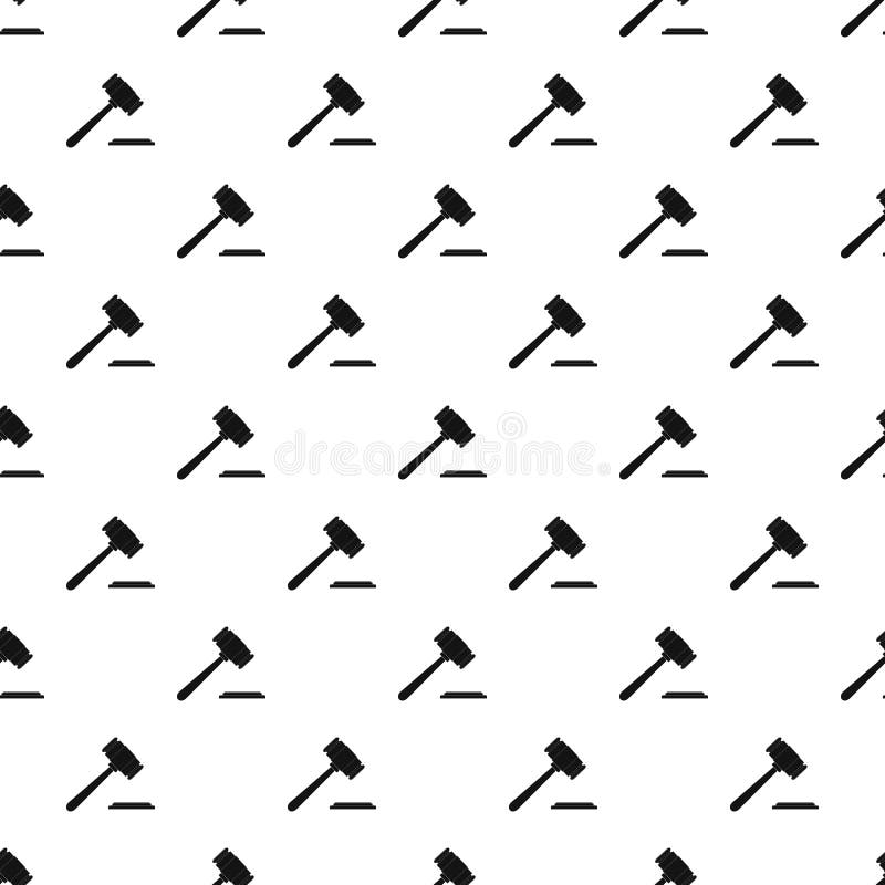 Auction Gavel Pattern Seamless Vector Stock Vector - Illustration of ...