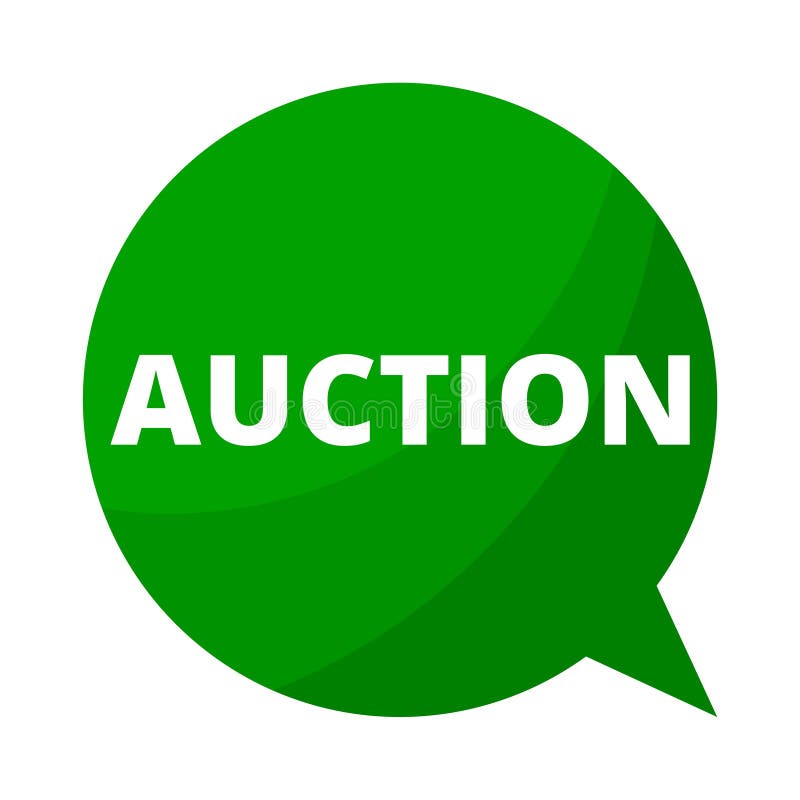 Auction, Green Speech Bubble Stock Vector - Illustration of marketing ...
