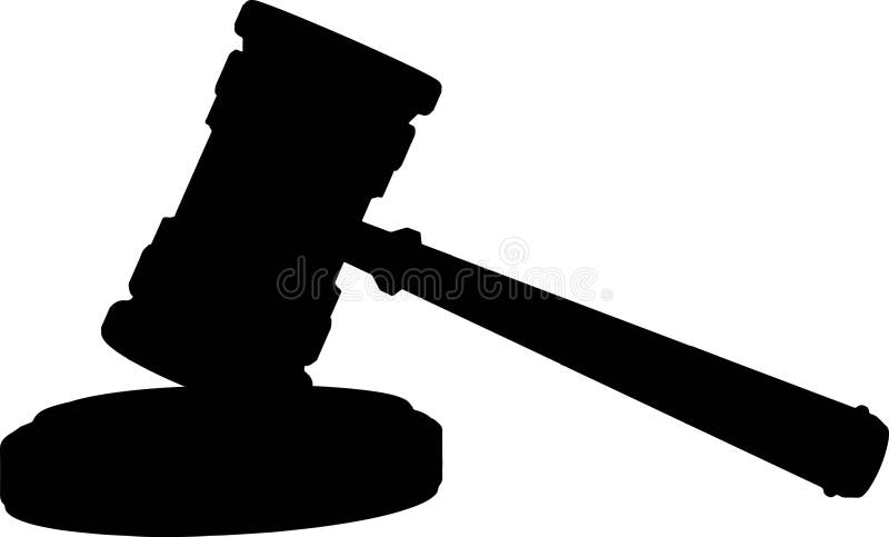 Auction Hammer and Judgment Silhouette Stock Vector - Illustration of ...