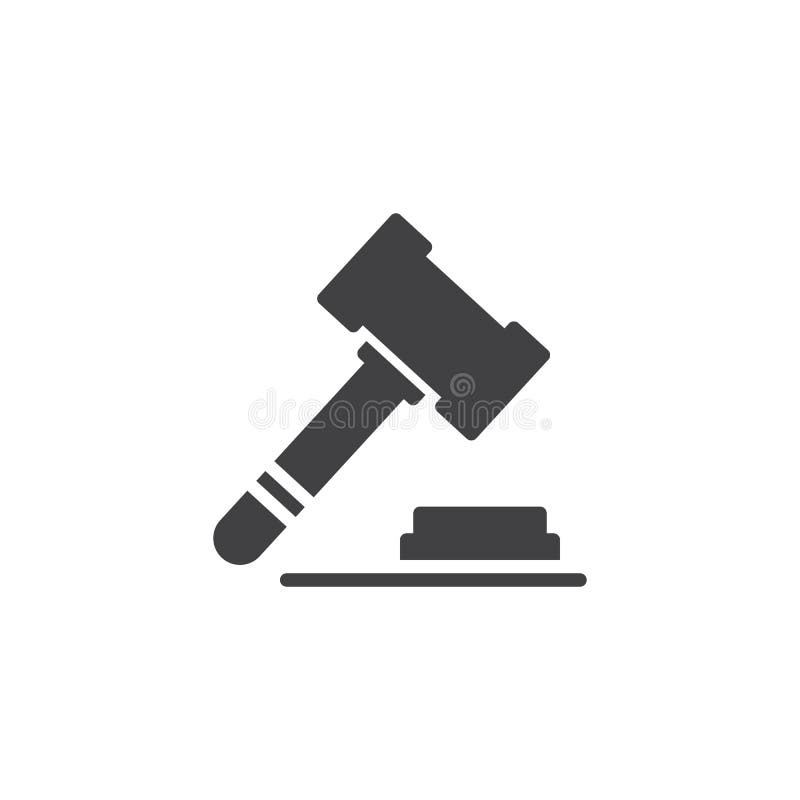 Auction hammer vector icon stock vector. Illustration of business ...