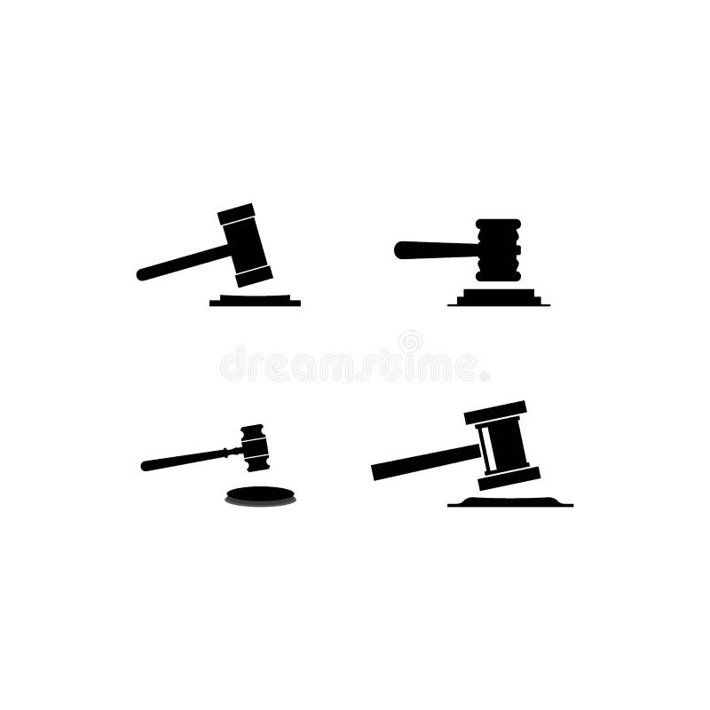 Auction hammer icon stock vector. Illustration of justice - 194390653