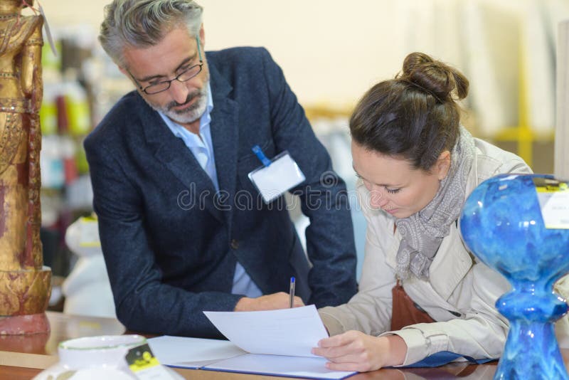 Auction House Categorising Lots Stock Image - Image of commercial ...