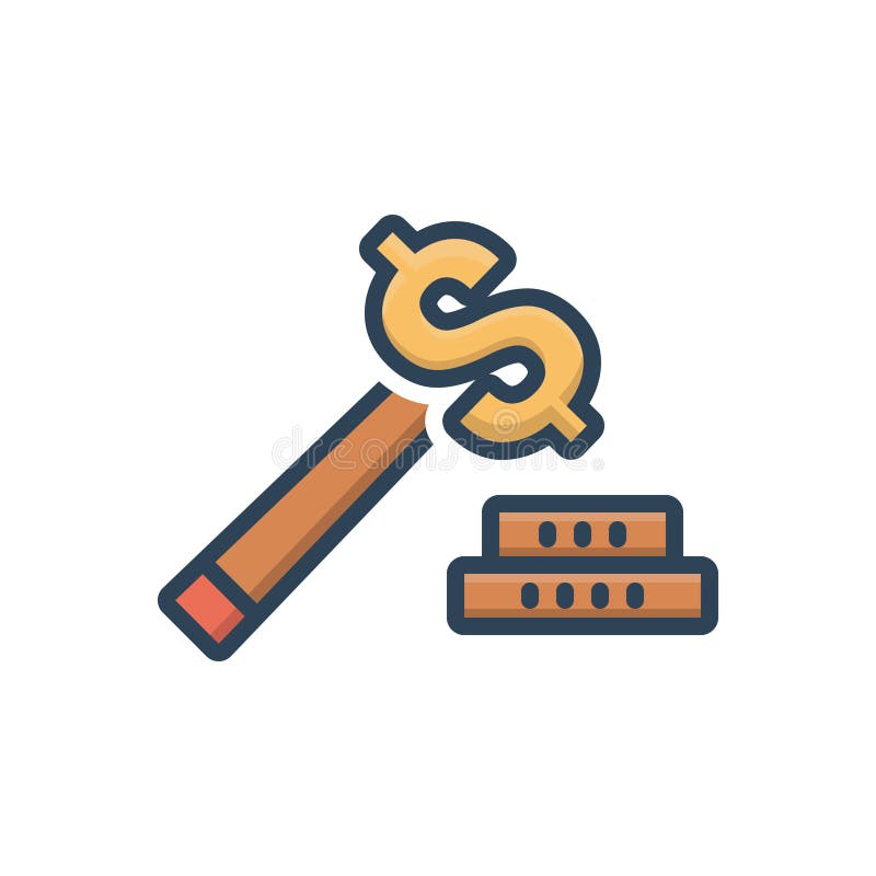 Color Illustration Icon for Auction, Bidding and Online Stock ...