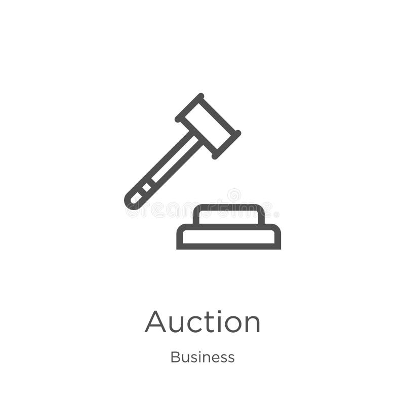 Auction Icon Vector from Business Collection. Thin Line Auction Outline ...