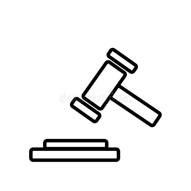 Auction Icon Vector Isolated on White Background, Auction Sign , Line ...