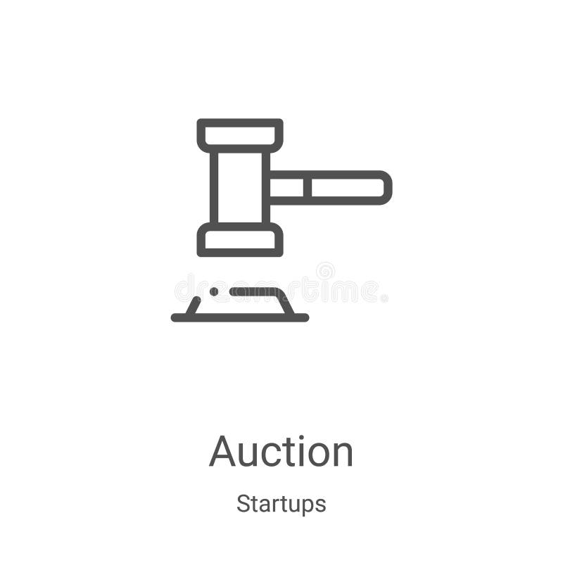 Auction Icon Vector from Startups Collection. Thin Line Auction Outline ...