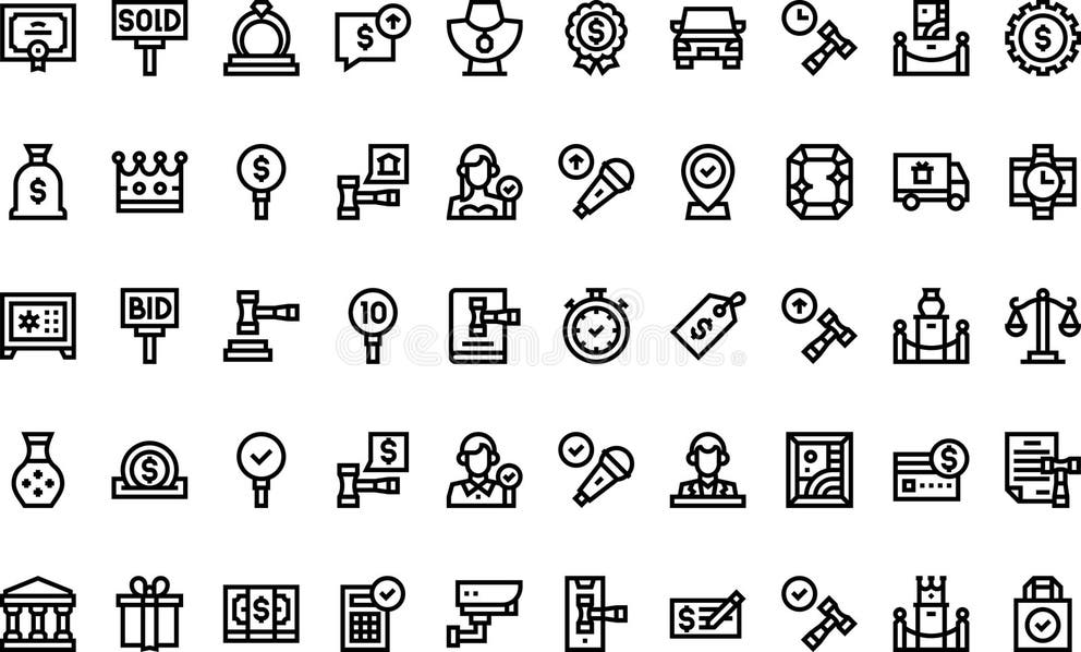 Auction Icons High-Quality Vector Icons Collection with Editable Stroke ...