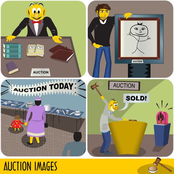 Auction Cartoon Stock Illustrations – 3,704 Auction Cartoon Stock ...