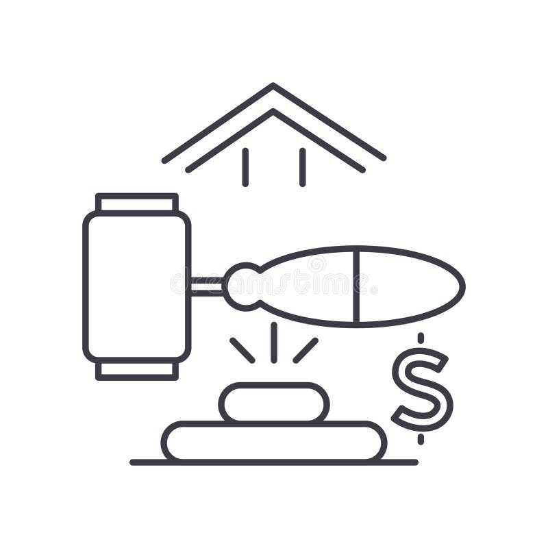 Auction Line Icon, Outline Symbol, Vector Illustration, Concept Sign ...