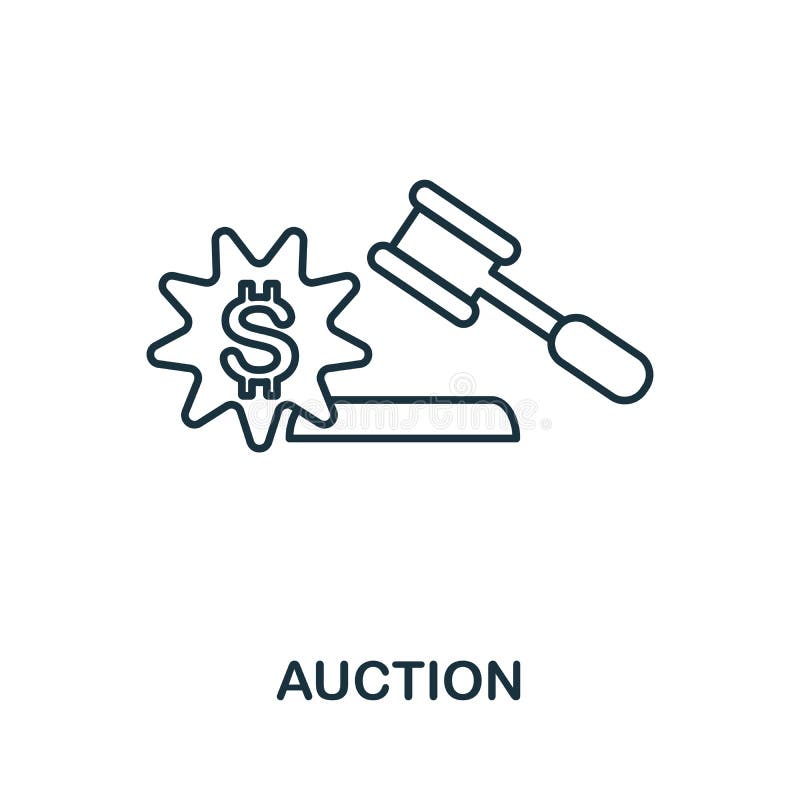 Auction line icon. stock vector. Illustration of icon - 95106616