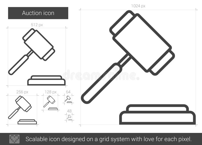Auction line icon. stock vector. Illustration of icon - 94423545