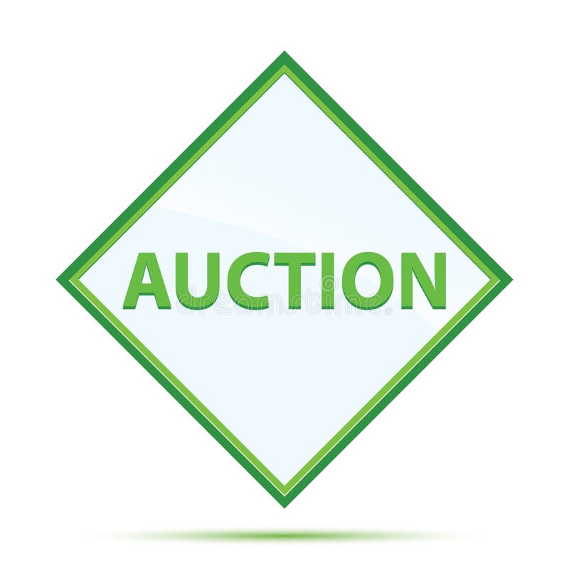 Auction Modern Abstract Green Diamond Button Stock Illustration ...
