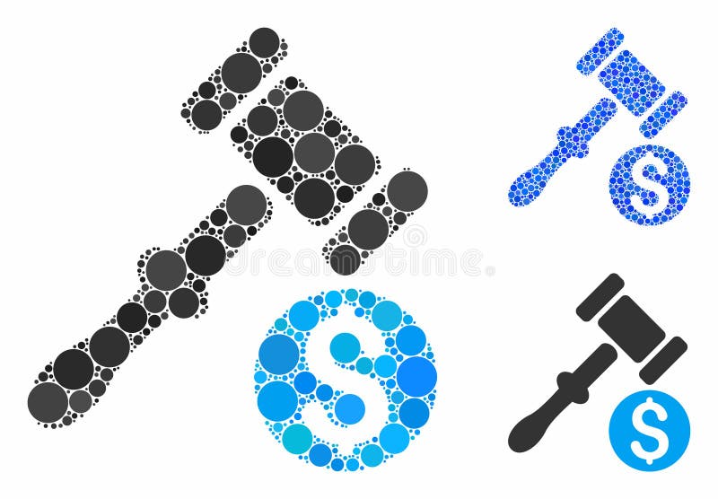 Auction Mosaic Icon of Circles Stock Illustration - Illustration of ...