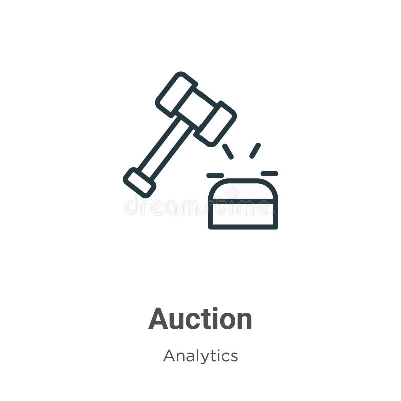 Auction Line Icon Concept. Auction Flat Vector Symbol, Sign, Outline ...