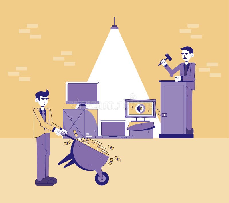 Auction in Progress Animated Illustration Stock Vector - Illustration ...