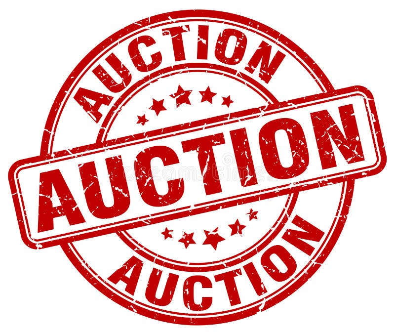 Auction Red Grunge Round Vintage Stamp Stock Vector - Illustration of ...