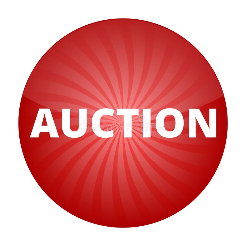 Auction Red Sign, Button, Icon Stock Vector - Illustration of announce ...