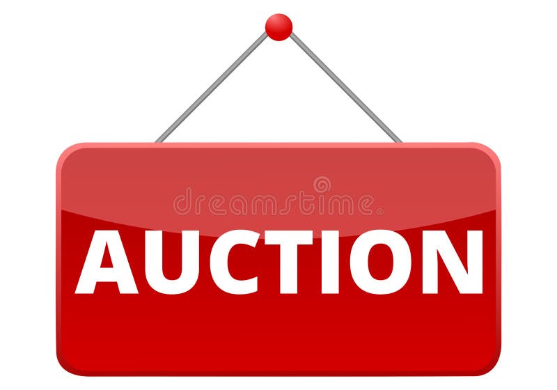 Auction red sign stock illustration. Illustration of auction - 92722945