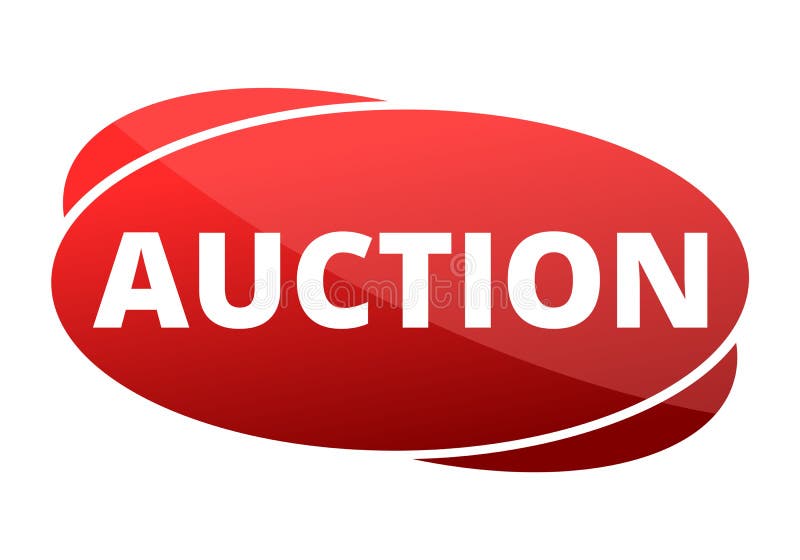 Auction Red Round Symbol Isolated Stock Illustration - Illustration of ...