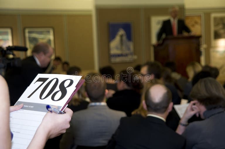 An Auction Room during a Live Auction. Editorial Image - Image of buyer ...