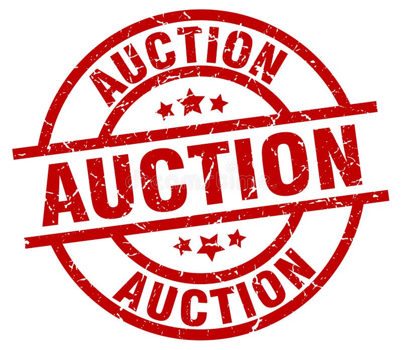 Auction Red Round Symbol Isolated Stock Illustration - Illustration of ...