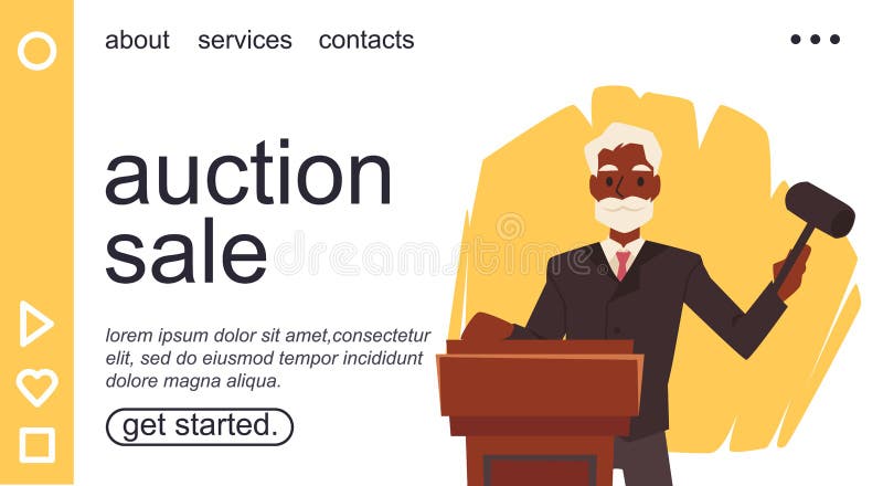 Auction Banner Template. Auction Ribbon Label Stock Vector ...