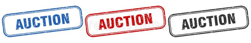 Auction Square Isolated Sign Set. Auction Stamp Stock Vector ...