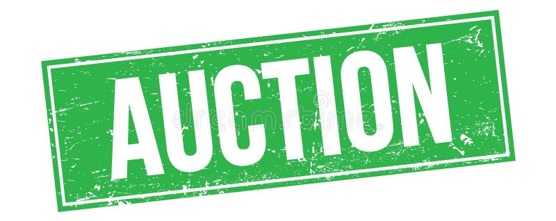AUCTION Text on Green Grungy Rectangle Stamp Stock Illustration ...