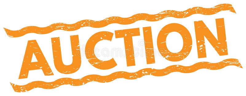 AUCTION Text on Orange Lines Stamp Sign Stock Illustration ...