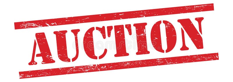 AUCTION Text on Red Grungy Lines Stamp Stock Illustration ...