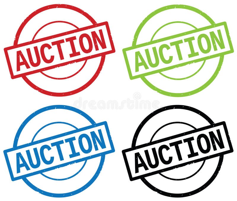 AUCTION Text, on Round Simple Stamp Sign. Stock Illustration ...