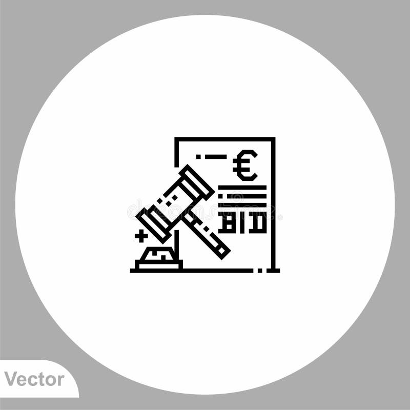 Auction Vector Icon Sign Symbol Stock Vector - Illustration of graph ...