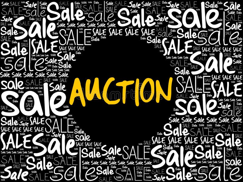 AUCTION word cloud collage stock illustration. Illustration of ...
