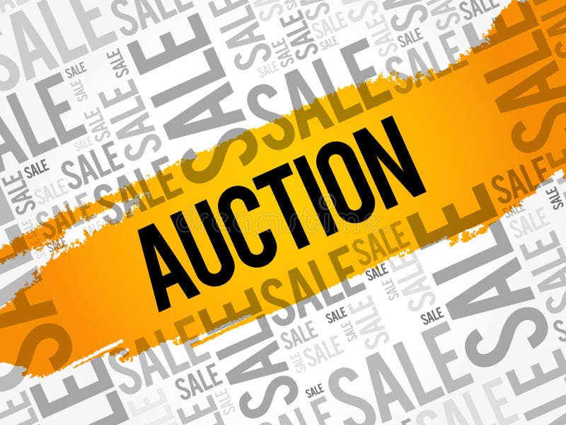 AUCTION word cloud collage stock illustration. Illustration of cloud ...