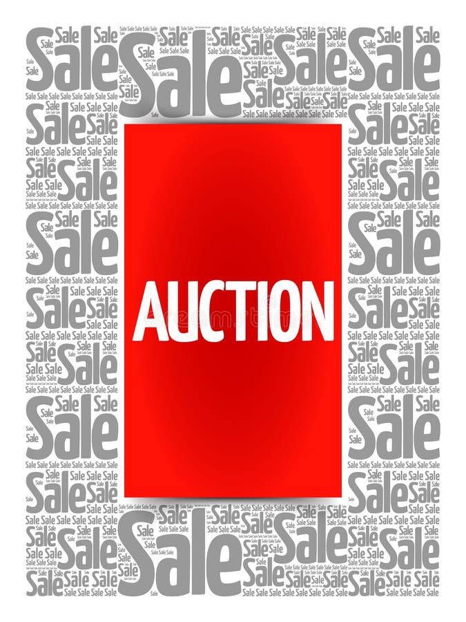 AUCTION words cloud stock illustration. Illustration of bargain - 206194489