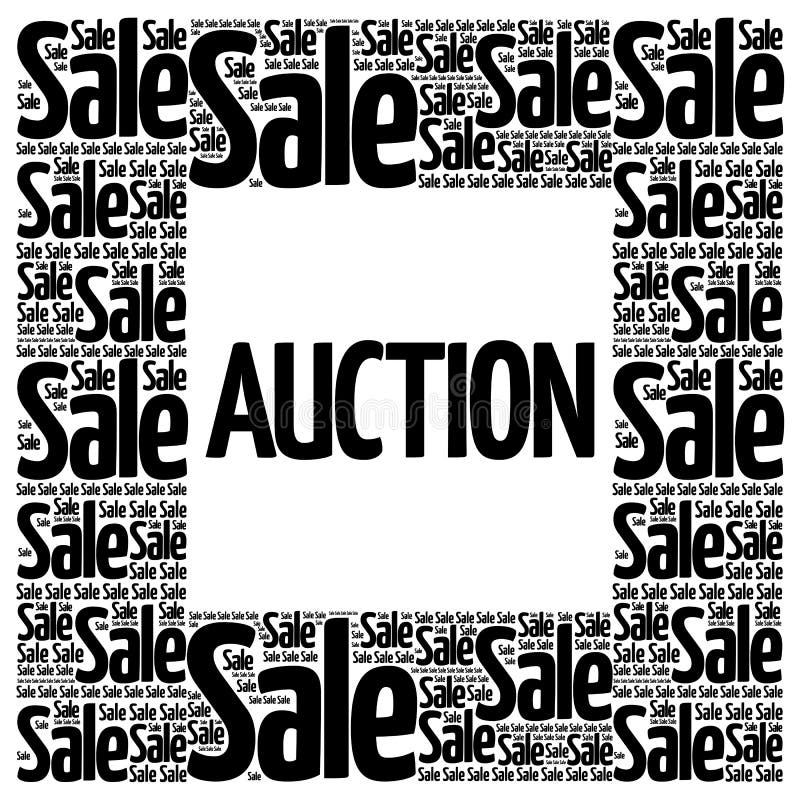 AUCTION words cloud stock illustration. Illustration of background ...