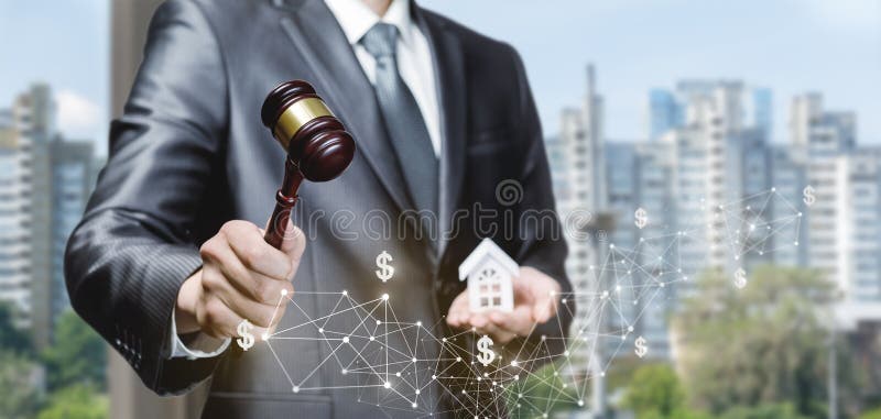 The Auctioneer Performs the Auction Stock Image - Image of hammer ...