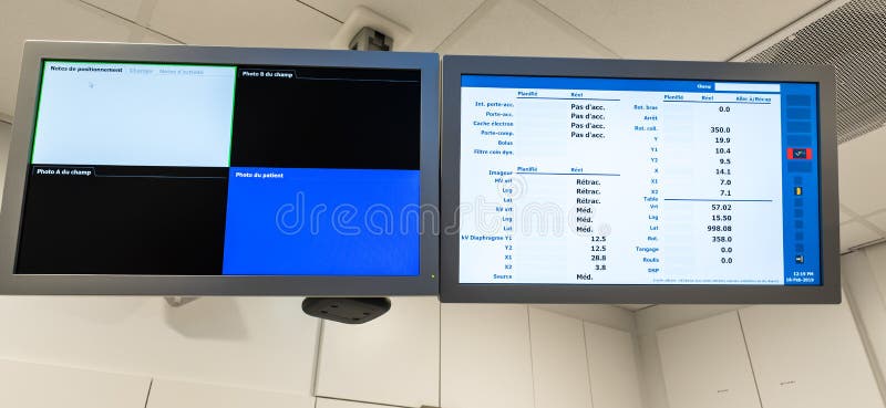 Auderghem, Brussels Belgium -Control Panel Computer Screens Indicating ...