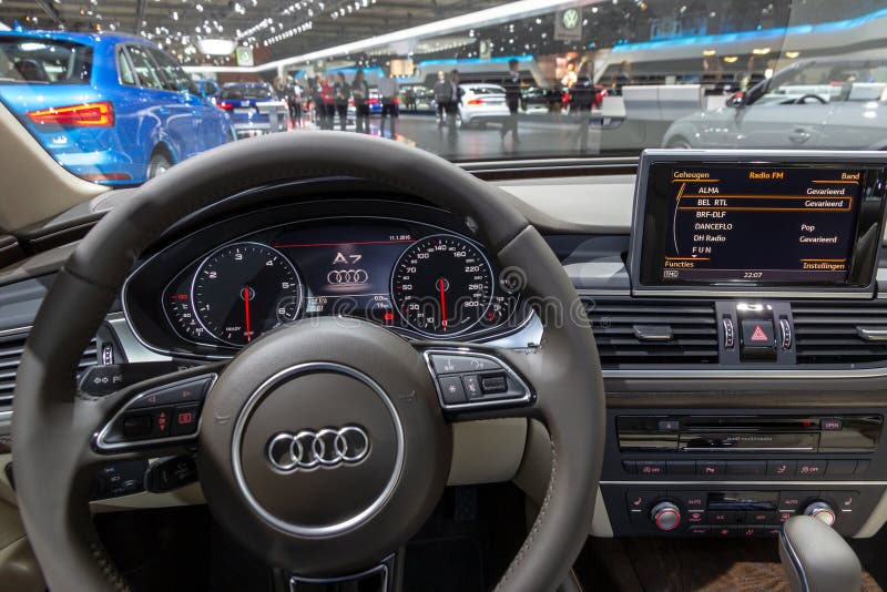 Audi A7 Car Interiour Dashboard Editorial Photography - Image of luxury ...
