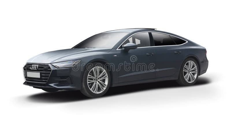 Audi A7 Car, Side View Isolated on White Background Editorial Image ...