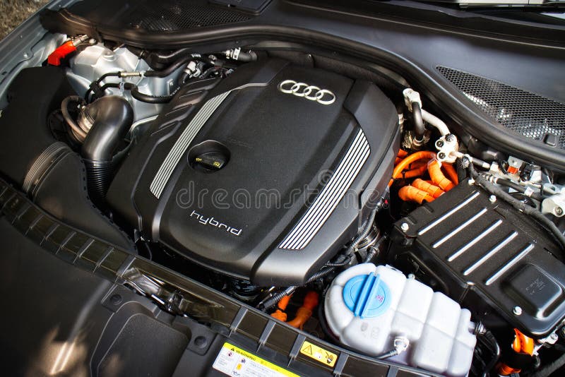 Audi A6 hybrid 2014 engine editorial photo. Image of transportation ...