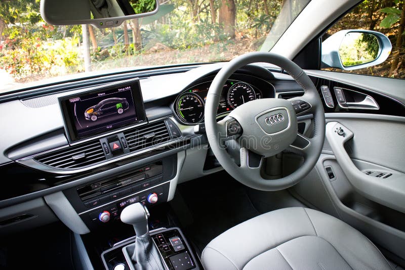 Audi A6 hybrid interior editorial photography. Image of vehicle - 39014807