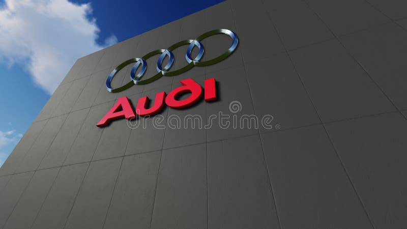 Audi Logo on the Wall, Editorial Use only Editorial Stock Image ...
