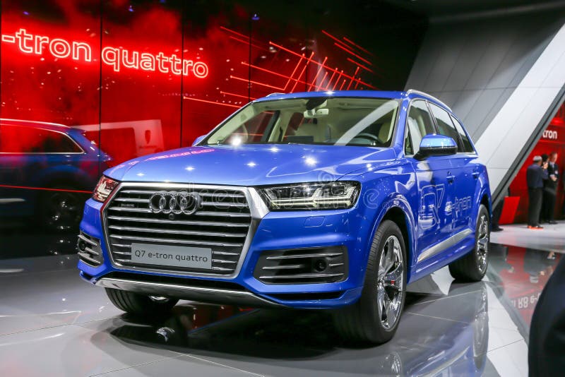 2015 Audi Q7 e-tron editorial stock photo. Image of automobile - 57545698
