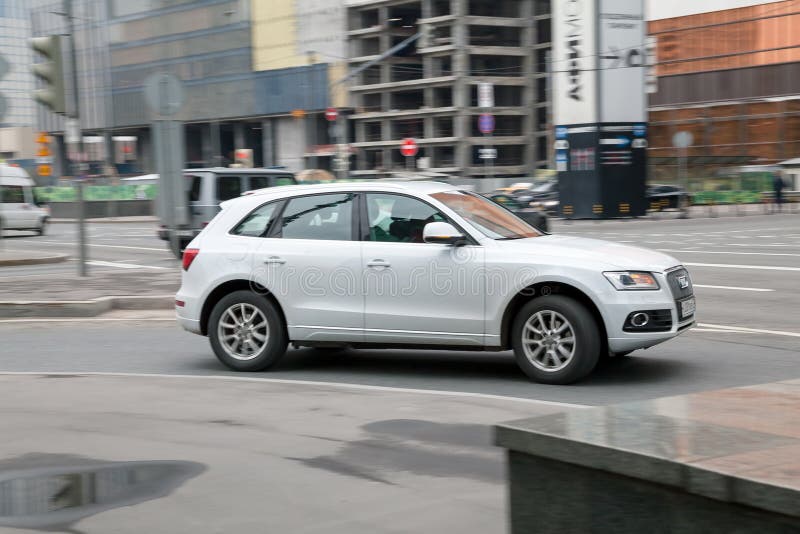 Audi Q5 Front-side View. AWD Compact Crossover SUV in Motion Editorial ...