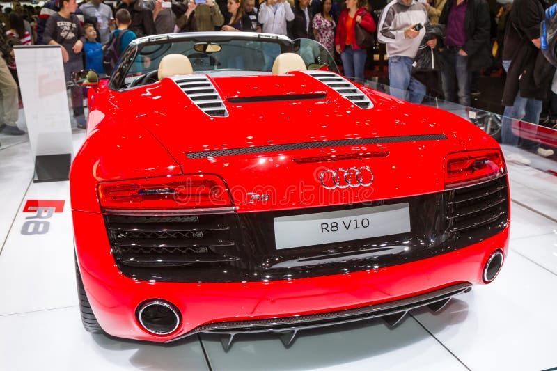 Audi R8 in Geneva Motor Show 2013 Editorial Stock Photo - Image of ...