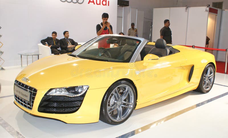 An Audi R8 Spyder on Display in Autocar Performance Show in Mumbai ...