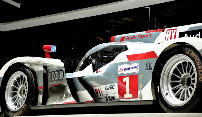 Audi E-Tron R18 Rear Side View, with Spoiler Editorial Stock Image ...