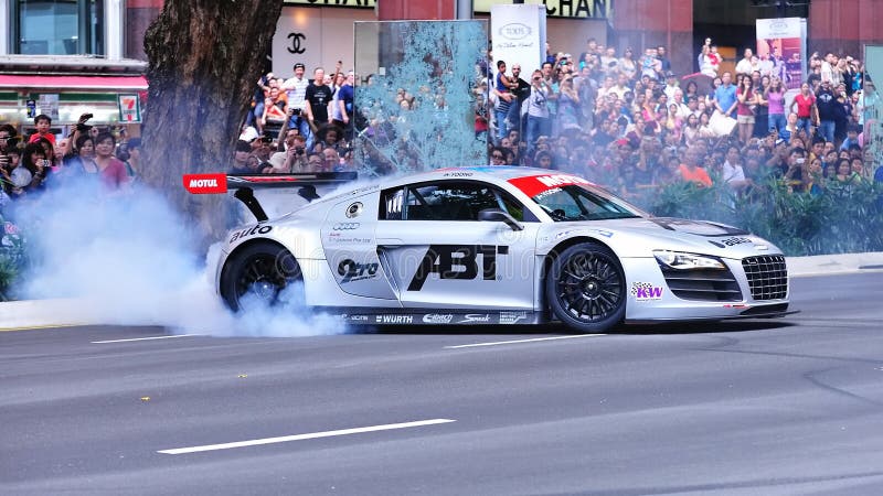 Audi R8 LMS Performing Burnouts Editorial Image - Image of road, event ...