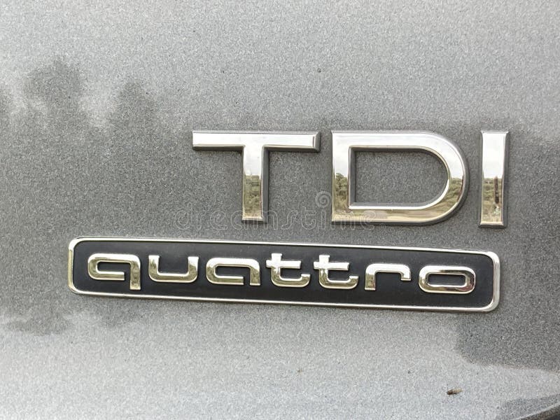 AUDI TDI Quattro logo editorial stock image. Image of circle - 281611274